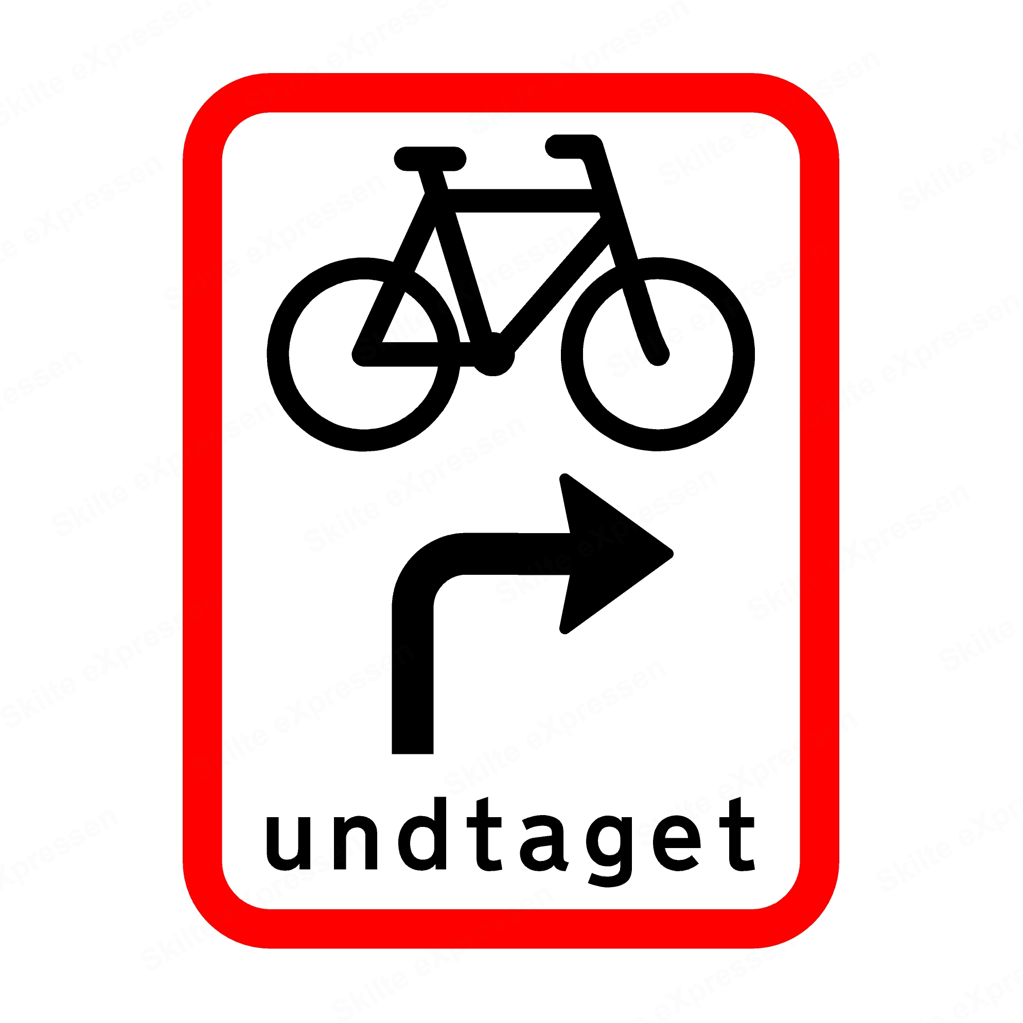 U7 - Cykler undtaget - 30x40cm - T3 - Skilte eXpressen