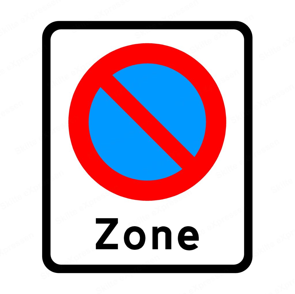 E68 - Parkering forbudt zone - 60x50cm - T3 - Skilte eXpressen